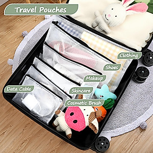 Smarpau Plastic Mesh Zipper Pouch Document Bag, 12 Pack Waterproof Zip File Folders for Office Supplies and Travel Storage (A6-9.4x4.7in, Black)