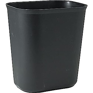 Rubbermaid Commercial 254100BK Fire-Resistant Wastebasket, Rectangular, Fiberglass, 3.5gal, Black