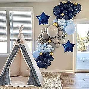 Navy Blue Balloon Garland Kit, 84 Pieces Dark Blue Balloons Navy Balloons Different Sizes with 18/12/10/5 Inches for Gender Reveal, Birthday Party, Bridal Shower, Baby Shower