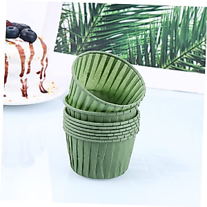 Luxshiny 50pcs Cupcake Paper Liners Muffin Cups Muffin Wrappers Cup Cake Paper Cup Baking Supplies Baking Cups Accessory Cake Cup Wrapping Paper Egg Tart Paper Lining Tulip Green Muffin