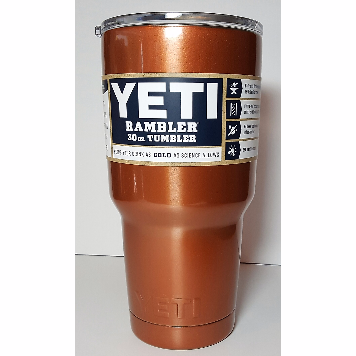 Yeti Rambler 30 Oz, Stainless Steel, Powder-coated, Custom Colors (Copper)