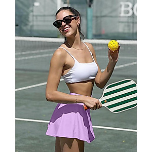 ED3SIZE Golf Skirts for Women Cross Waist Tennis Skirts Active Yoga Skirts with Shorts Workout Athletic Skorts with Pockets (Lavender, M)