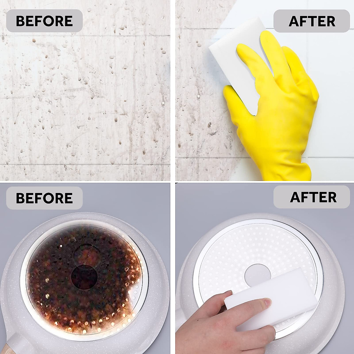 Large Magic Eraser Sponge, Double Compression Melamine Sponges in Bulk Extra Durable,50 Pack Household Cleaning Sponge with No Chemicals,Power Scrubber Foam Cleaning Pads,Kitchen, Bathroom Cleaner