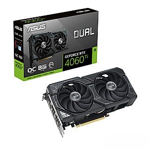 ASUS Dual GeForce RTX™ 4060 Ti OC Edition 8GB GDDR6 (PCIe 4.0, 8GB GDDR6, DLSS 3, HDMI 2.1, DisplayPort 1.4a, Axial-tech Fan Design, 0dB Technology, and More)