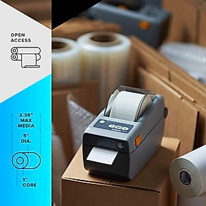 ZEBRA ZD410 Direct Thermal Only Desktop Printer - Ethernet, Bluetooth, USB and USB Host Connectivity, 2" Print Width, 203 DPI, 6 IPS, Monochrome Barcode Label Printer - ZD41022-D01E00EZ