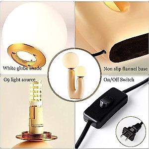 ACLBLK 2-Lights Nordic Simplicity Resin Table Lamp Post-Modern Creative Glass Desk Light G9 Bedroom Bedside Night Light for Villa Living Room Office Library Homestay Hotel Exhibition Hall