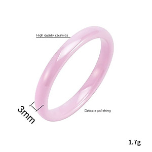 Ceramic Ring Simple Plain Wedding Band Promise Statement Anniversary Stackable Band Ring Engagement Wedding Band Gifts for Women Her Black/White/Blue/Pink,Width:3mm/6mm/8mm