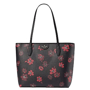 Kate Spade Lori Large Top Zip Tote Black Multi Dancing Bloom Red Floral