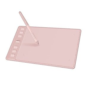 2023 HUION Inspiroy 2 Small Drawing Tablet with Scroll Wheel 6 Customized Keys Battery-Free Stylus for Digital Art, Design, Sketch, 6x4inch Graphics Tablet Works with Mac, PC & Mobile, Pink
