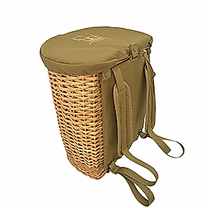 Acropolis Mushroom Foraging Bag - Wicker Basket for Adults and Kids - Haversack Bushcraft Bags - Gardeners Harvest Basket - Forage Pouch for Hiking, Morel Mushrooms, Camping, Hunting, X-Large, PHG-5