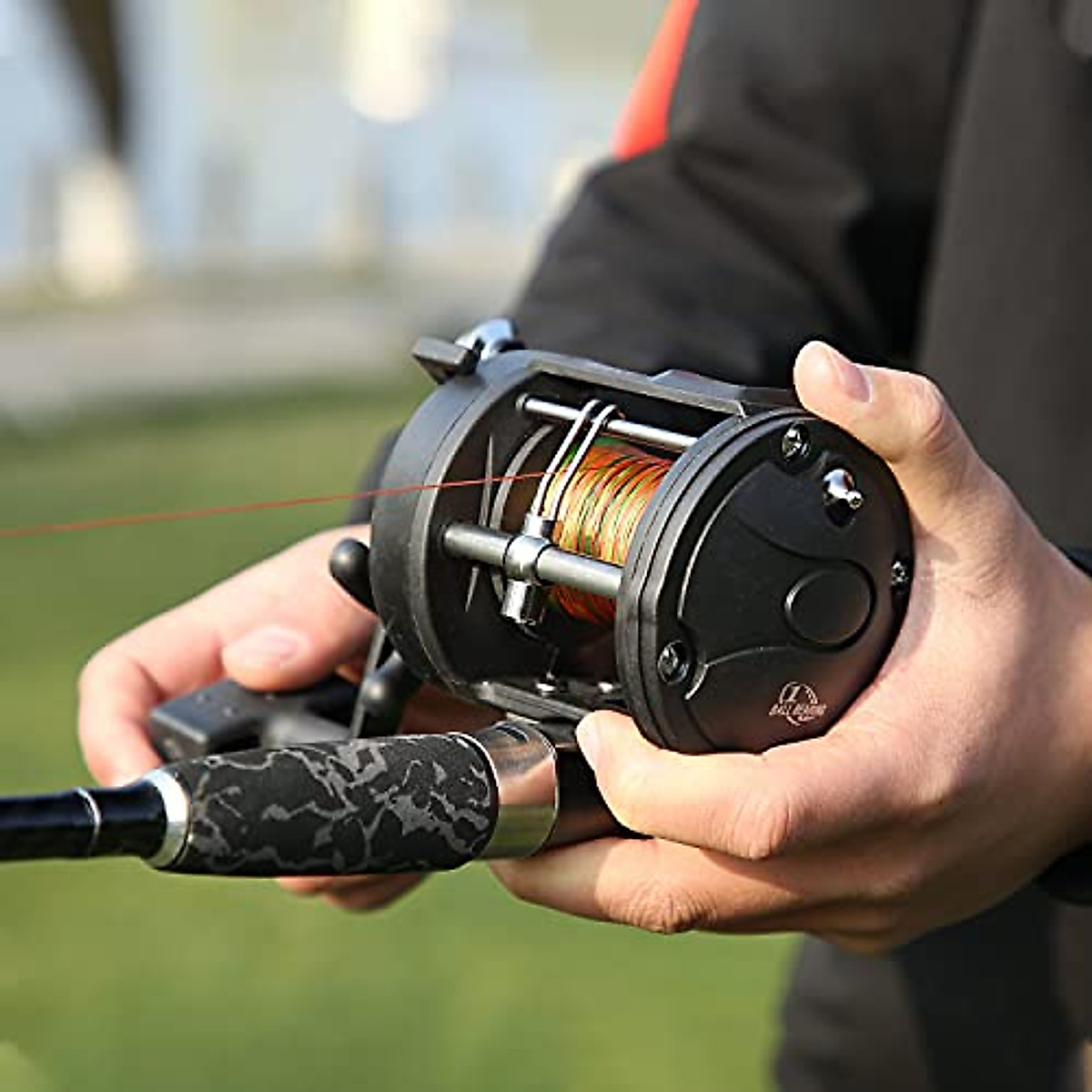 Sougayilang Trolling Reel Graphite Level Wind Fishing Reels, High Speed Gears Smoothest Drag, Popular Method Used Boat Saltwater Surf Casting Fishing,Size 3000L