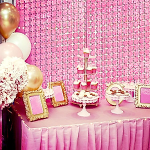 4 Packs Disco Foil Curtain, Silver Metallic Backdrop for Birthday, Bachelorette Party, 70s 80s 90s Theme Disco Party Decorations Supplies