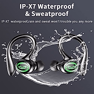 Wireless Earbud, Bluetooth 5.3 Headphones Sport 2022 Wireless Earphones in Ear Stereo Noise Cancelling Earbud with Dual Mic, Over Earhooks Ear Buds IP7 Waterproof 48H Playtime Headset for Running Gym