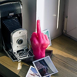CandleHand Hand Gesture Candle Middle Finger - Big Real Hand Size 8.7 x 3.5 x 3 inches - Unusual Birthday, Office, Housewarming Gift (Pink)