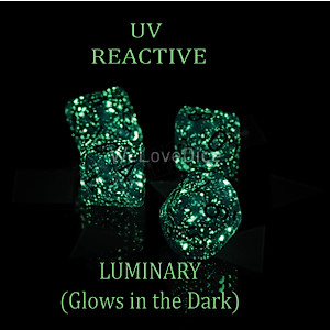 Borealis Teal/Gold Luminary Set of Ten d10s (27385)