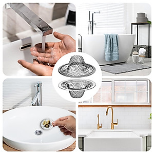 AHQiZFX 8 Pieces Mesh Sink Strainer, 2.12" Top / 1" Bathroom Stainless Steel Drain Filter Small Hair Basket Catcher Fits Most Kitchen Sinks Bathroom Sinks Shower Drains Floor Drain