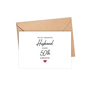Averaze To An Amazing Husband Happy 50Th Birthday - Husband Birthday Card 50 - Fiftieth Birthday Card - Husband 50th Birthday Card, 5 x 7 inches