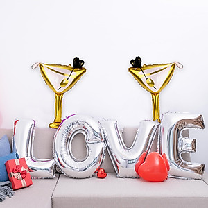 2Pcs Martini Balloon for Party Decoration, Martini Glass Balloons Martinis Bachelor Decoration Drink Foil Balloons for Birthday Wedding Bachelor Parties
