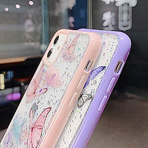 iPhone 11 Case Glitter Butterfly Sparkle Case for Women Girls,Cute Slim Soft Silicone Gel Bling Phone Case Cover Compatible for Apple iPhone 11 6.1"