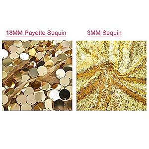 SFN Gold Payatte Sequin Drapes Curtains Panels,Fashion 9FTx9FT Backdrop Home Party Decoration Supplies