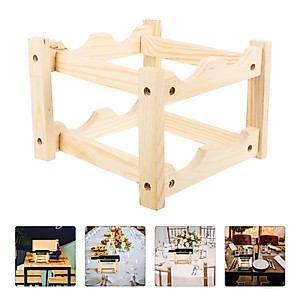 Yardwe Wooden Wine Bottle Rack countertops for Kitchen Counter Tops for Kitchens Wine Storage Holder Wine Bottle Holder Stand Small Display Stand Corner Cabinet Wine Storage Shelf