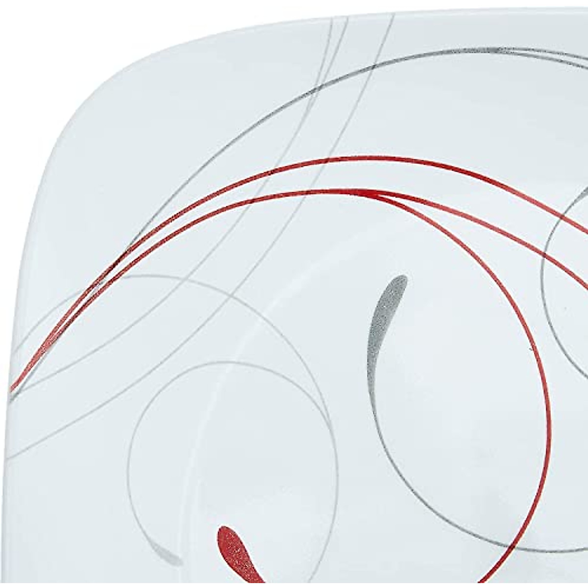 Corelle Vitrelle 6-Piece Salad Plate Set, Triple Layer Glass and Chip Resistant, Lightweight Square 10-1/4-Inch Plates Set, Splendor