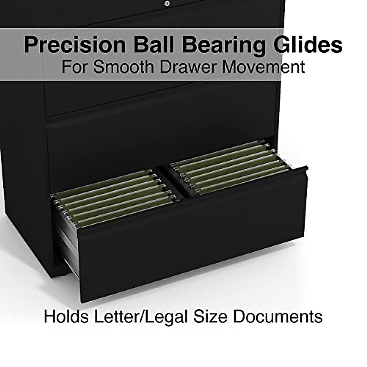 Staples 935600 3-Drawer Lateral File Cabinet Locking Letter/Legal Black 36-Inch W