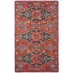 SAFAVIEH Heritage Collection 3' x 5' Rust / Multi HG419P Handmade Traditional Oriental Premium Wool Area Rug
