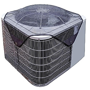 Air Conditioner Covers for Outside Units Central Ac Cover Leaf Guard Heavy Duty Mesh AC Defender for Outdoor Square Units, All Season Black (24 x 24 inch )