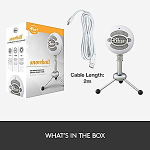 Logitech for Creators Blue Snowball iCE USB Microphone for Gaming, Streaming, Podcasting, Twitch, YouTube, Discord, Recording for PC and Mac, Plug & Play-Black