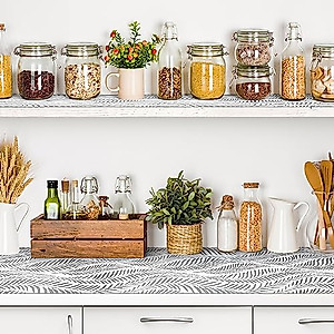 Jersow Cabinet Liner Non Adhesive Shelf Liner 12" X 240", Waterproof Cabinet Drawer Liner, for Kitchen Cabinets/Refrigerator/Wire Shelving/Bathroom/Pantry-Heavy Duty, Easy to Trim, Durable(Grey)