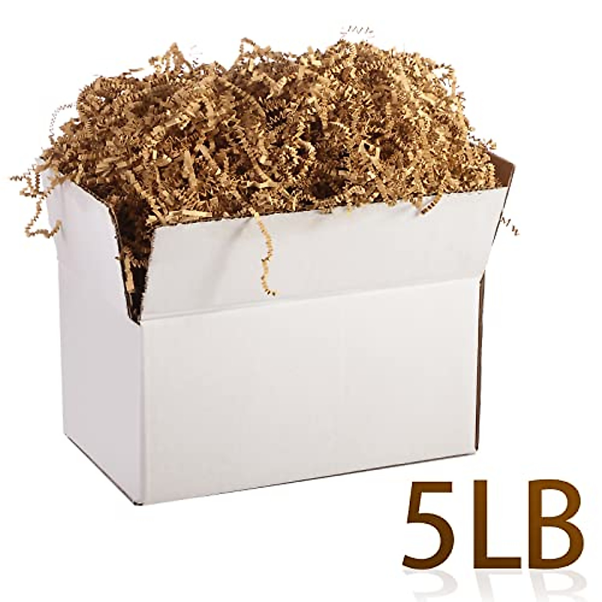 Crinkle Cut Paper Shred Filler 5 LB Kraft Shredded Paper Crinkle Paper Basket Filler Gift Box Stuffing for Gift Wrapping and Basket Filling, Brown