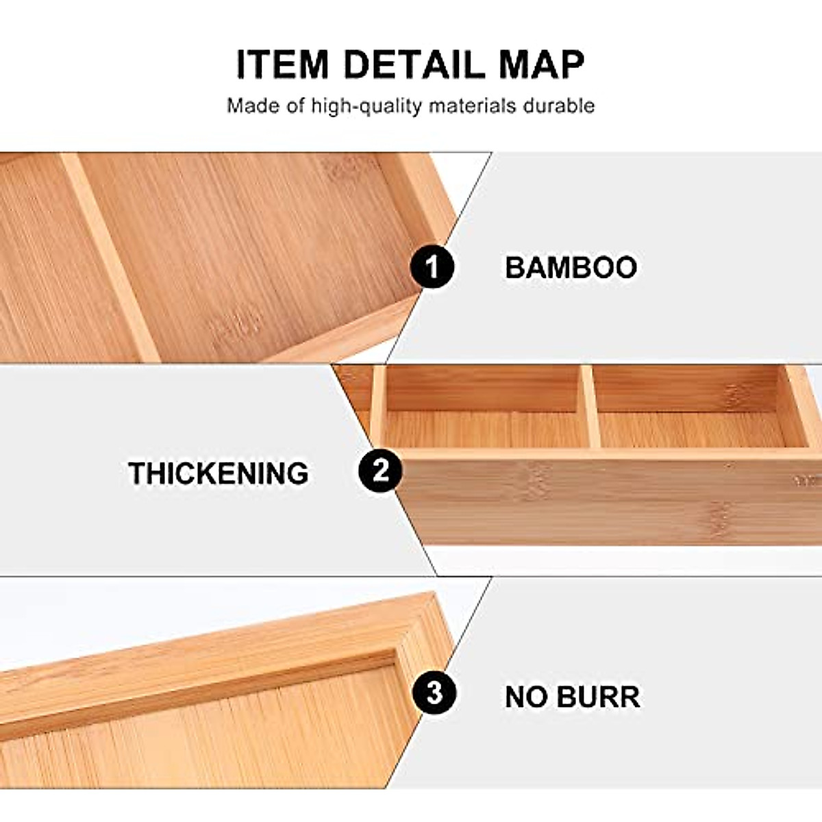 DOITOOL Serving Tray with 9 Compartments - Wooden Tray Divided Tray for Serving Food - 13in Square Tea Tray Food Tray for Hot Pot, Fast Food, Breakfast, Tea Coffee Table Christmas
