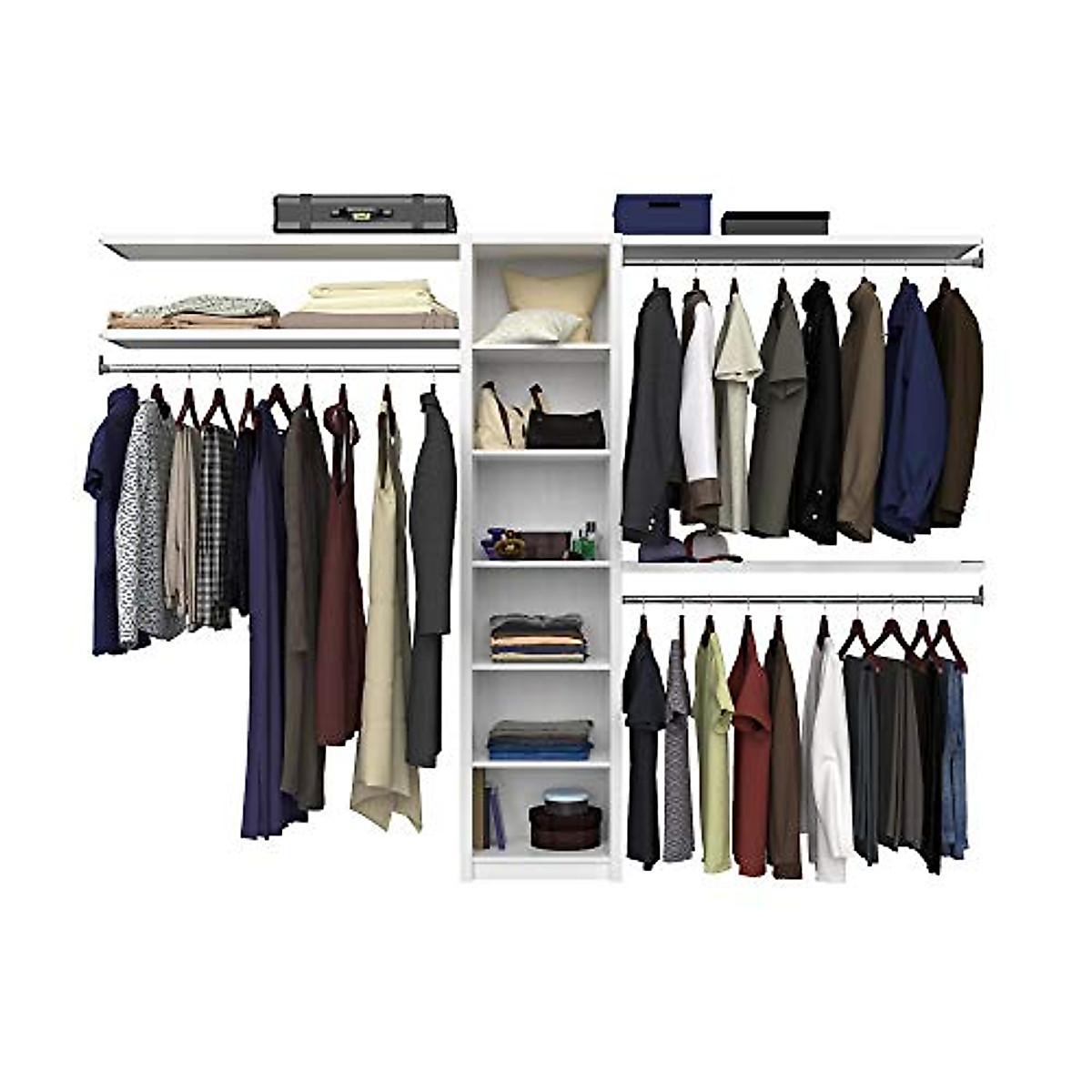 ClosetMaid 6105340 SpaceCreations 44" - 115" Wood Closet Organizer Kit, Classic White