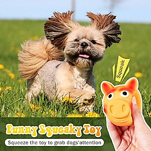 Liliful 9 Pcs Squeak Latex Dog Toys Soft Rubber Dog Chew Toy Grunting Pig Dog Toy Squeaker Dog Puppy Chew Toy Fetch Play Animal Ball Toy Cute Funny Latex Dog Balls for Small Puppy and Medium Pets Dogs