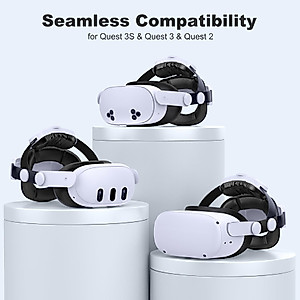 Kawaye Comfort Head Strap for Meta Quest 3S/Quest 3/Quest 2 Head Strap, Double Knobs Adjustable Elite Strap Replacement,VR Headset Accessories Strap Enhanced Support&Comfort&Reduce Pressure