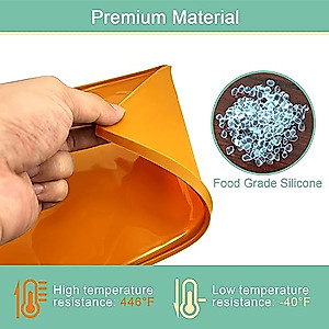 6PCS Silicone Dehydrator Sheets - Nonstick fruit leather trays for dehydrator with Silicone Scraper Compatible with Cosori CP267-FD High Temperature Resistance Reusable for Fruits Meat Vegetables Herbs (Orange)