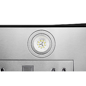 Hauslane | Chef Series Range Hood 30" WM-639 Wall Mount Range Hood | Contemporary Stainless Steel Tempered Glass Stove Ventilation | 3 Speed, Touch Control, Baffle Filters| Vented or Ductless