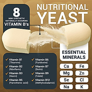 Dr. Berg Nutritional Yeast Tablets – Natural B12 Added - All 8 B Vitamin Complex – Organic Vanilla Flavor - 270 Vegan Tablets Dietary Supplements