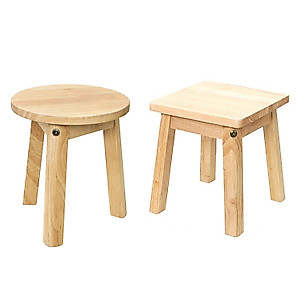 KSG kumsun Wooden Stools – Durable Wooden Stool for Bathroom, Kitchen, Bedroom, Kid’s Room – Square Low Stool with Assembling Kit – Durable and Long-Lasting Design – Practical and Versatile