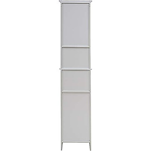 Redmon Shaker Style Tall Floor Shelf with Lower Cabinet, White