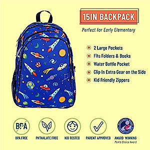 Wildkin 15 Inch Kids Backpack Bundle with Lunch Bag (Out of this World)