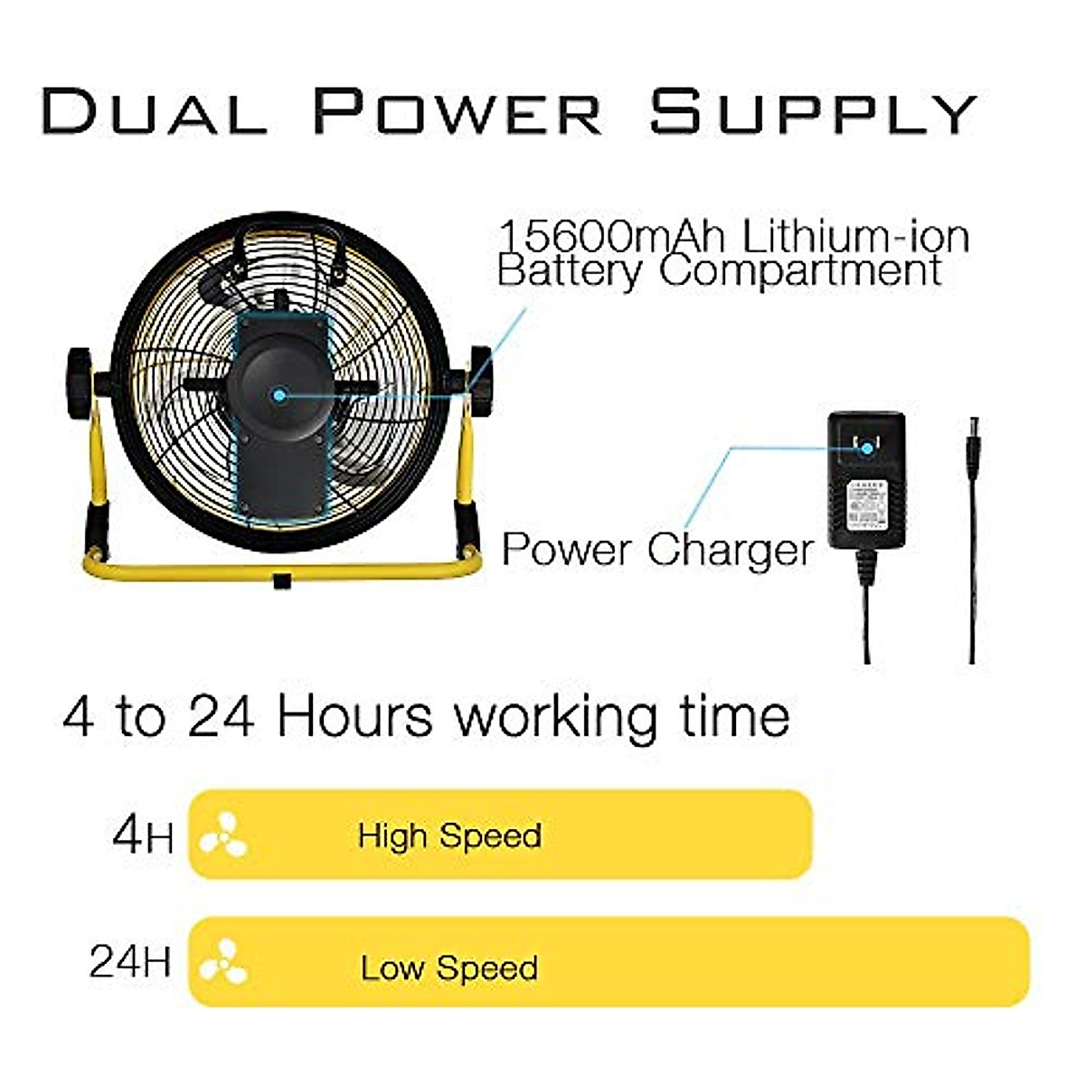 Geek Aire CF1 Outdoor Fan 12 Inch Cordless Variable Speed Rechargeable (2 Pack)