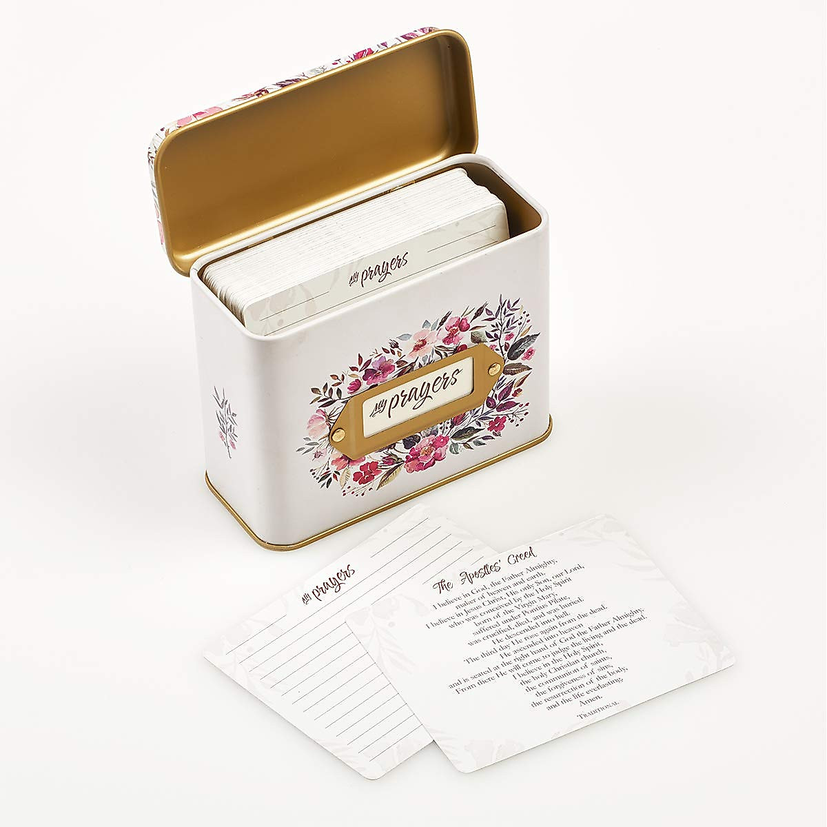 Christian Art Gifts Prayer Cards In Tin | My Prayers – 50 Double Sided Cards | Bible Verse Encouraging Gift for Women