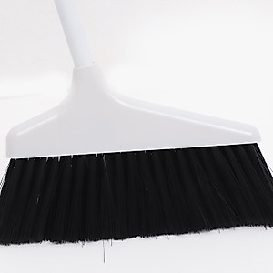 Lurrose Broom and Dustpan Set Broom with Dustpan Combo Set Upgrade Broom Long Handle Broom Broomstick Standing Dust Pan for Home Kitchen Lobby Floor Cleaning
