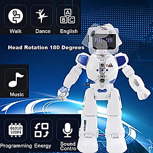 Fistone RC Robot War Warrior Remote Control Smart Robots Hydro Electric Hybrid Intelligent Interactive Action Figure Early Education Kids Toy with Dancing Singing