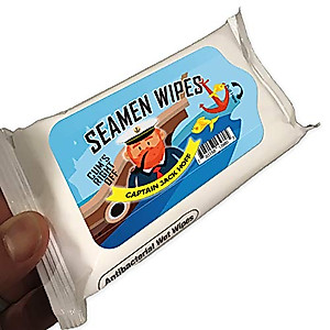 Captain Jack Hoff’s Seamen Wipes - Novelty Wet Wipes - Weird Gag Gifts for Men - Travel Size