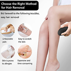 Crystal Hair Eraser,Magic Crystal Hair Remover for Men&Women-Painless Soft Smooth Silky Skin Crystal Hair Removal for Arms,Legs and Body,Fast&Easy Exfoliate (Black)