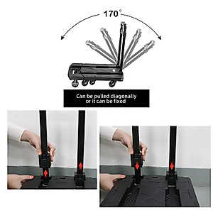 SELORSS Folding Hand Truck, 530 LBS Heavy Duty Luggage Cart, Foldable Dolly Cart for Moving, Utility Dolly Platform Cart with 6 Wheels for Travel House Office Shopping (Black)