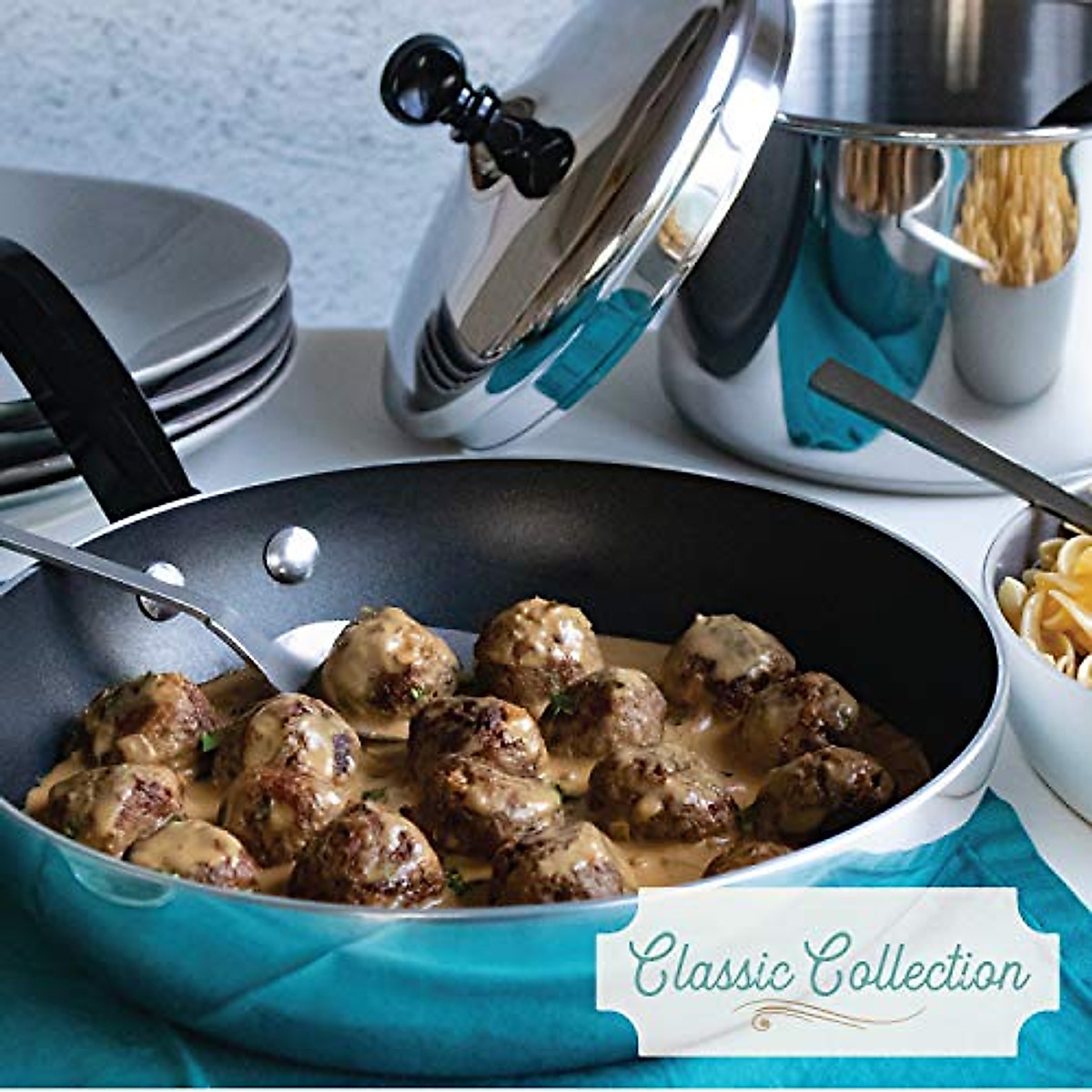 Farberware Classic Stainless Steel 6-Quart Stockpot with Lid, Stainless Steel Pot with Lid, Silver & Classic Stainless Steel 2-Quart Covered Saucepan - - Silver